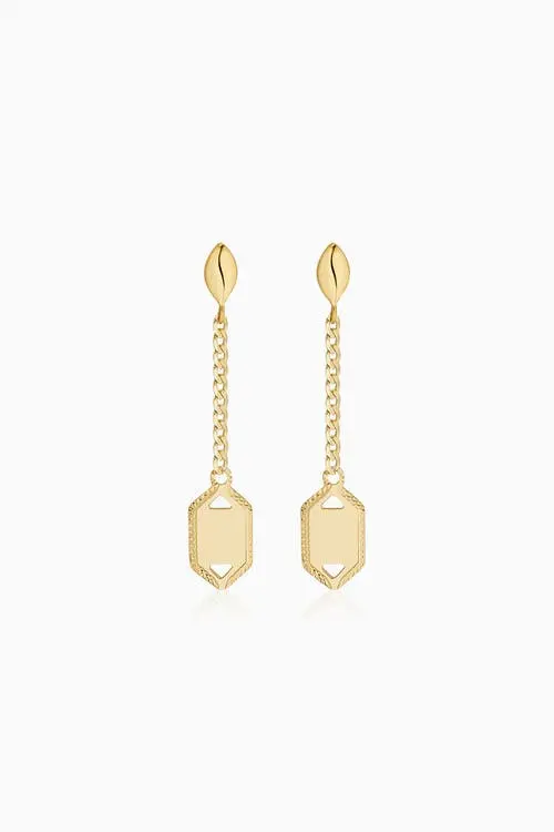 ORADINA 14k Gold Anthem Drop Earrings