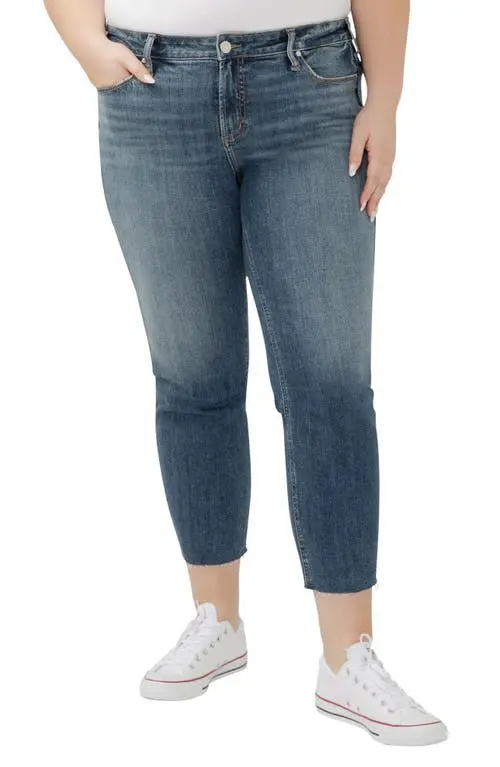 SILVER JEANS CO. Elyse Curvy Raw Hem Capri Jeans