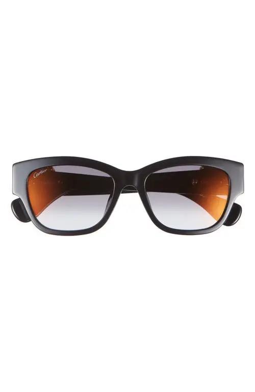 Cartier 55mm Square Sunglasses - Black