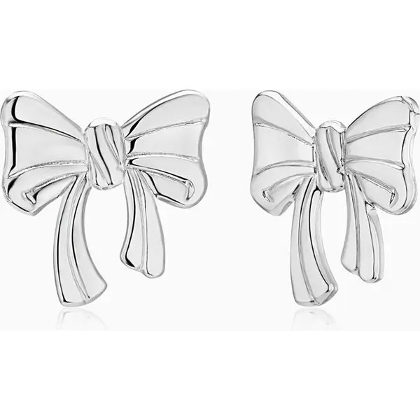 ORADINA Bow Stud Earrings - Silver