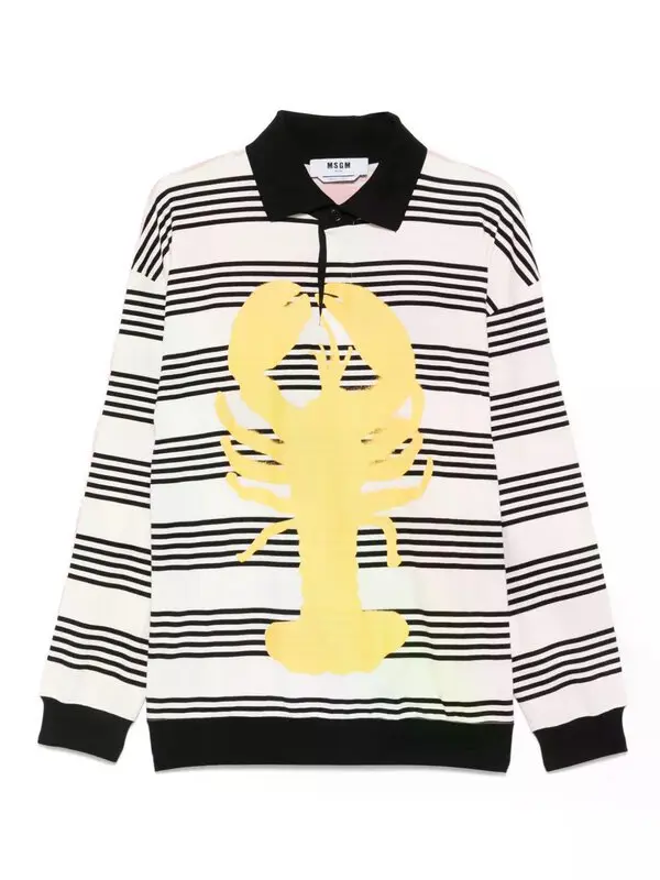 MSGM Striped Jersey Polo Shirt