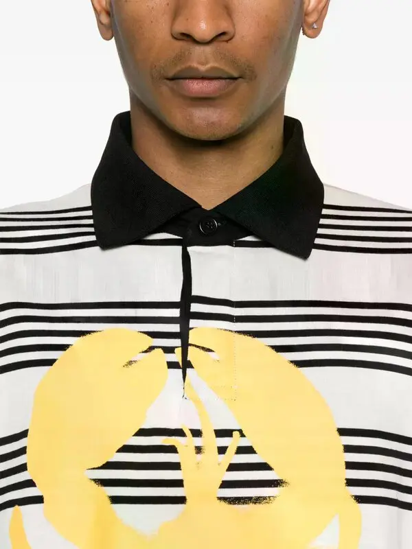 MSGM Striped Jersey Polo Shirt