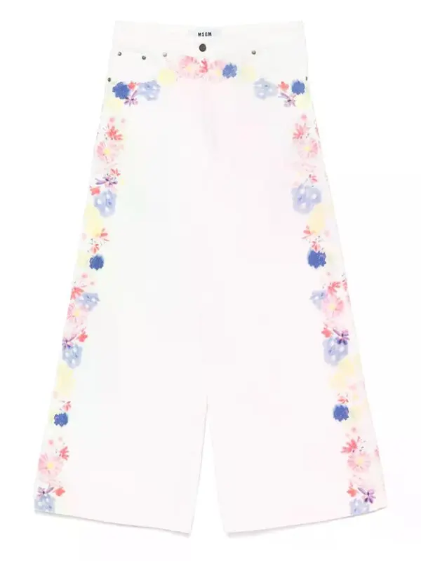 MSGM Floral-print Jeans