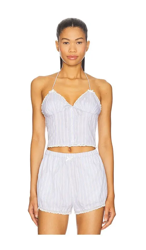 For Love & Lemons Lakeside Top - Blue