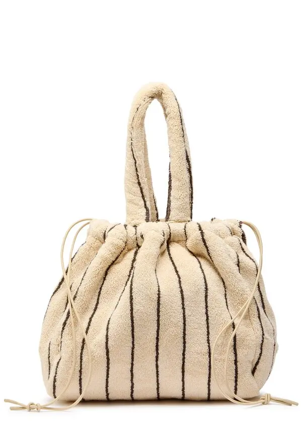 BONGUSTA Naram Small Striped Terry Bag - Cream