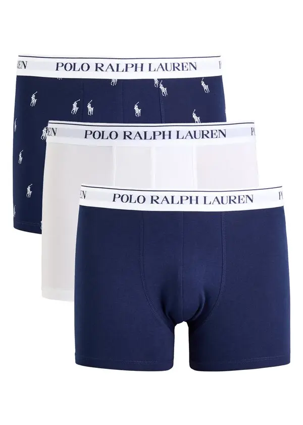 Polo Ralph Lauren Logo Stretch-cotton Trunks - Navy