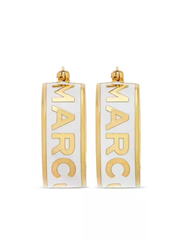 Marc Jacobs Logo Hoop Earrings - Gold