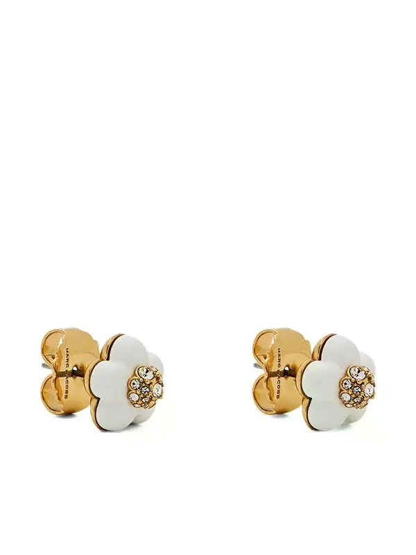 Marc Jacobs Enamel And Crystal Wild Daisy Stud Earrings