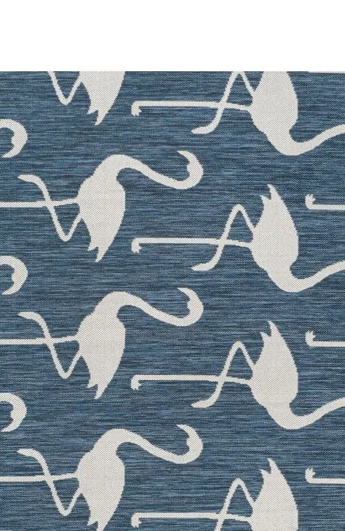JONATHAN Y Liana Casual Coastal Flamingos Two-tone Indoor/outdoor Area Rug - Navy/white