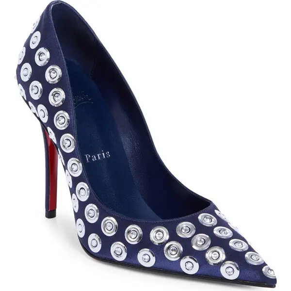 CHRISTIAN LOUBOUTIN Miss Z Boum Boum Mirror Pumps - Zaffiro/ Sv-cry/ Lin