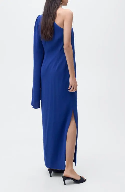 Mango Long Flared Sleeve Column Dress In Blue - 60% Off | Editorialist