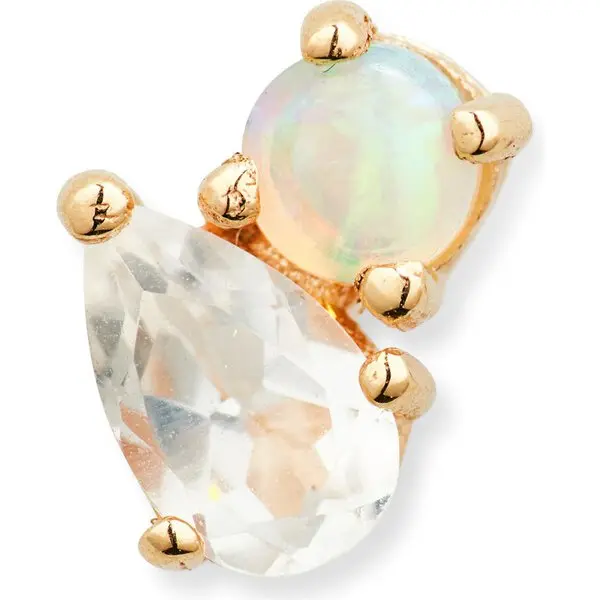 Anzie Jumelle Single Stud Earring - Gold/left