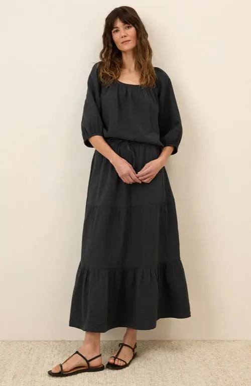 PACT Coastal Double Gauze Tiered Maxi Skirt