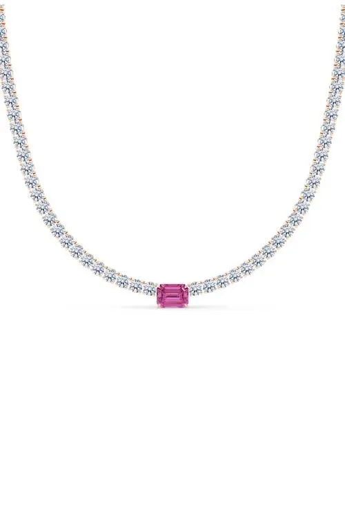 HAUTECARAT Birthstone Tennis Collar Necklace - 18k Rose Gold