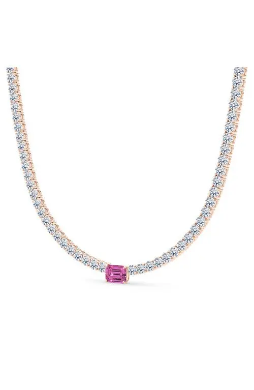 HAUTECARAT Birthstone Tennis Collar Necklace - 18k Rose Gold