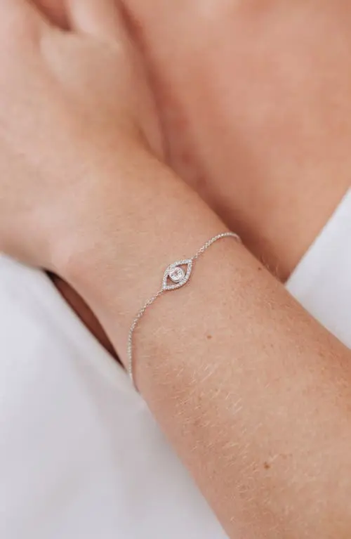 Anzie Classique Pavé Evil Eye Bracelet - Silver