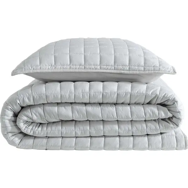 CALVIN KLEIN HOME Solid Quilt & Sham Set - Medium Grey