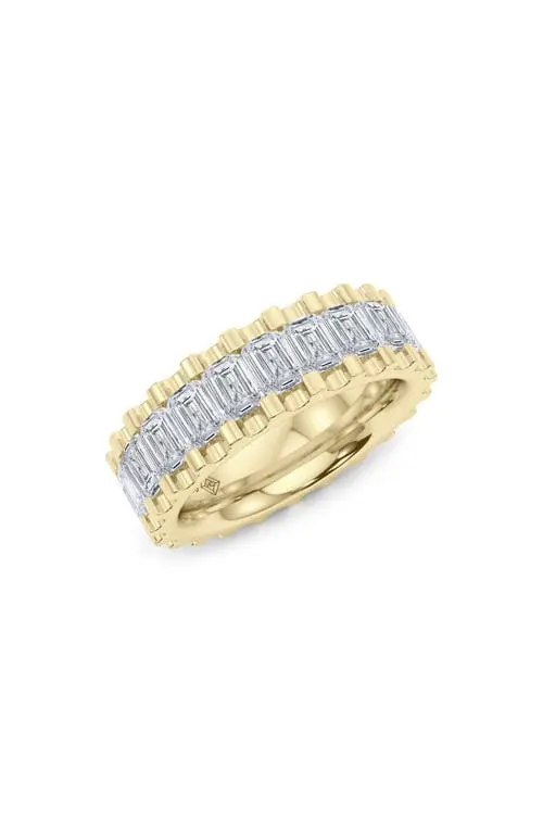 HAUTECARAT Emerald-cut Lab-grown Diamond Channel Ring - 18k Yellow Gold