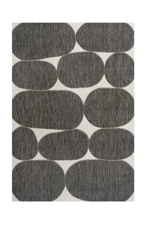 JONATHAN Y Rayna Modern Geometric Organic Shapes Indoor/outdoor Area Rug - Black/cream