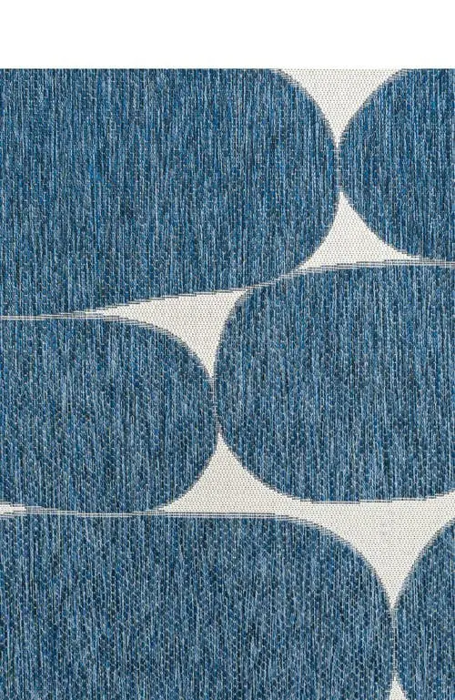 JONATHAN Y Rayna Modern Geometric Organic Shapes Indoor/outdoor Area Rug - Navy/cream