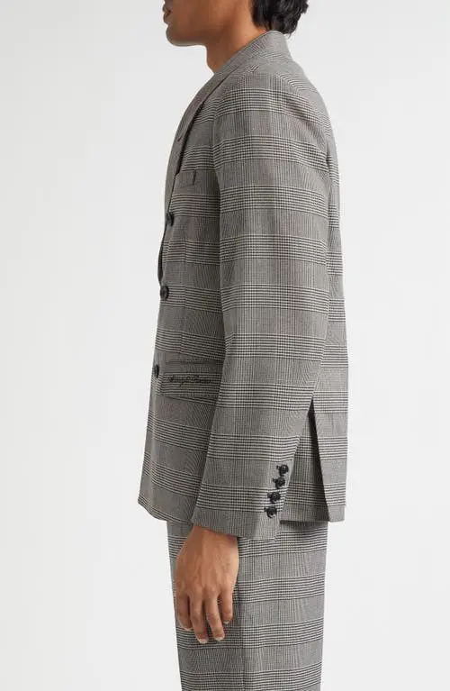 MIDNIGHT RODEO Double-breasted Blazer - Gray Houndstooth