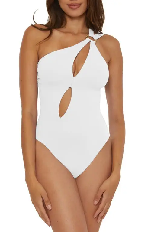 SOLUNA Tahiti One-shoulder Cutout One-piece Swimsuit - White