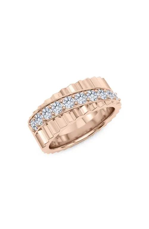 HAUTECARAT Diagonal Fluted Lab Grown Diamond Ring - 18k Rose Gold