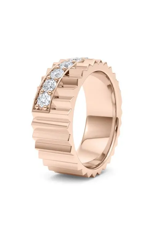 HAUTECARAT Diagonal Fluted Lab Grown Diamond Ring - 18k Rose Gold