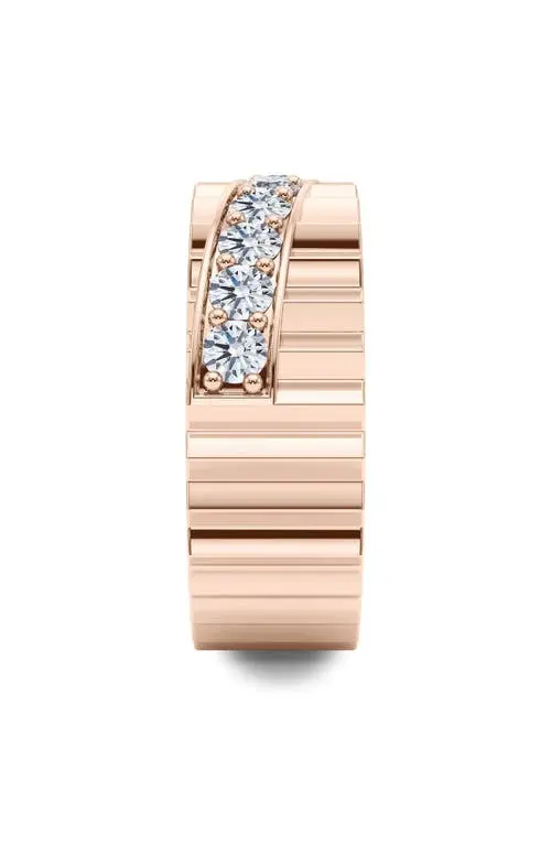 HAUTECARAT Diagonal Fluted Lab Grown Diamond Ring - 18k Rose Gold