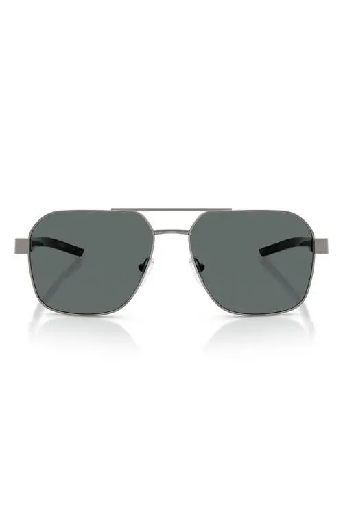 SCUDERIA FERRARI 57mm Square Full Rim Sunglasses - Gunmetal