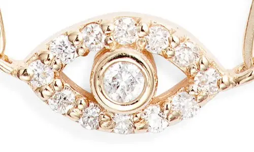 Anzie Classique Pavé Diamond Evil Eye Pendant Necklace