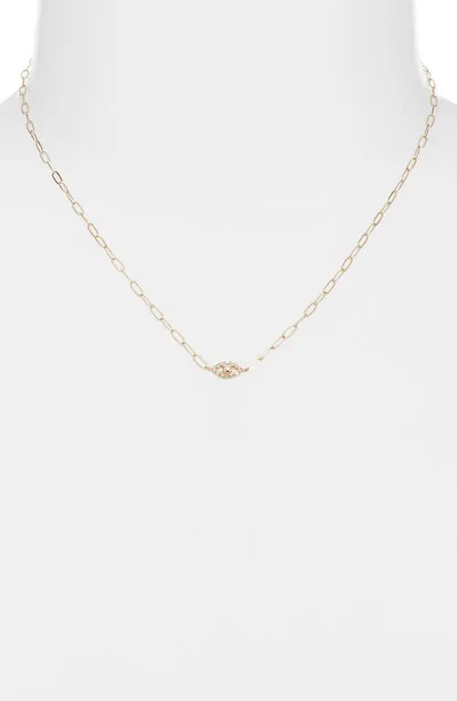 Anzie Classique Pavé Diamond Evil Eye Pendant Necklace - Gold