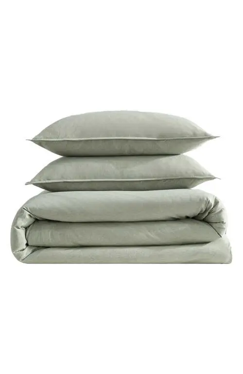 CALVIN KLEIN HOME Modern Cotton Blend Duvet & Shams Set - Pastel Green