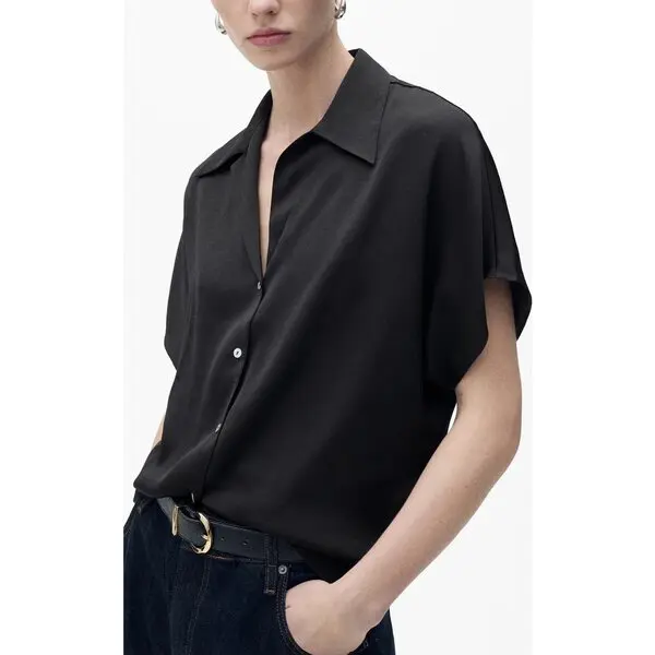 Mango Satin Button-up Shirt