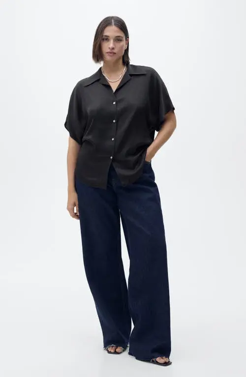 Mango Satin Button-up Shirt