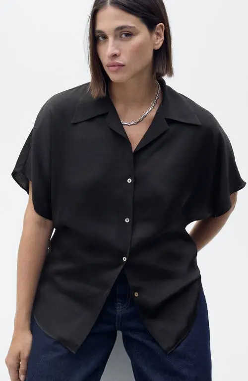 Mango Satin Button-up Shirt
