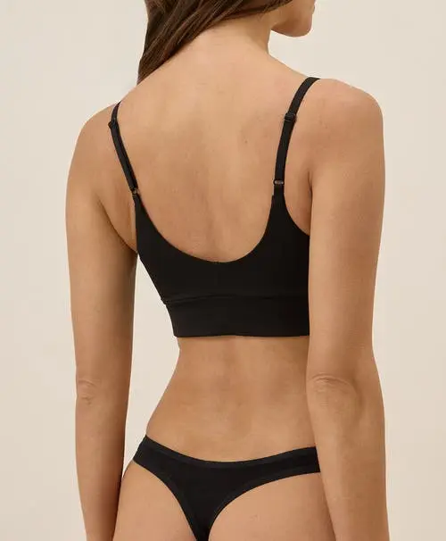 PACT Organic Cotton Everyday Mid Rise Thong 6-pack - Black