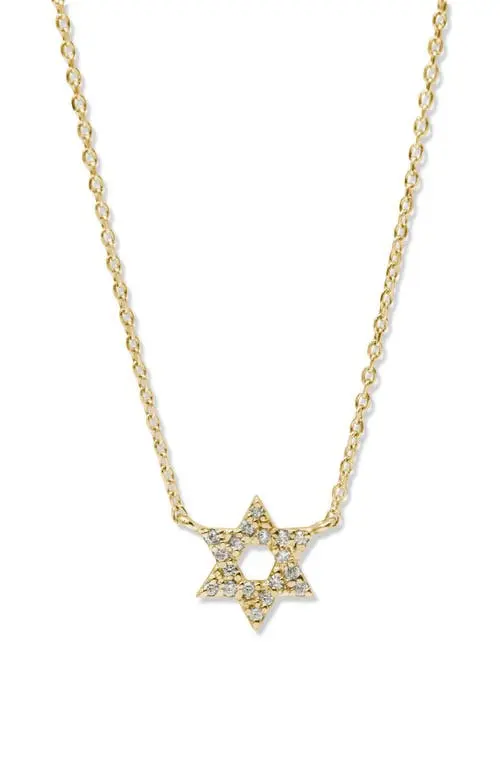 Anzie Pavé Diamond Star Of David Pendant Necklace - Gold