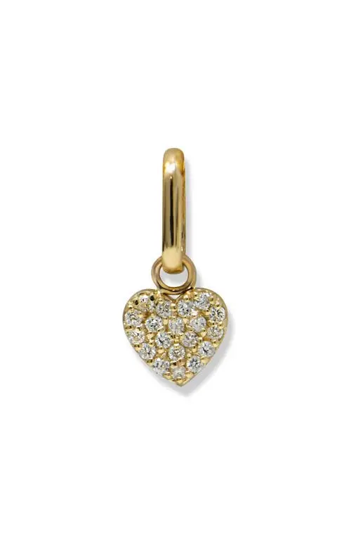 Anzie Love Letter Pave Diamond Heart Charm - Gold