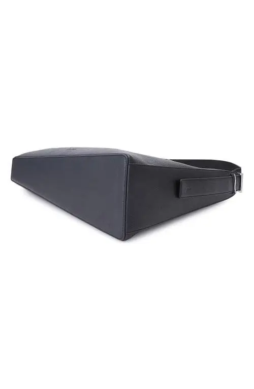 BEHNO Large Danny Flatiron Pebble Leather Shoulder Bag - Black