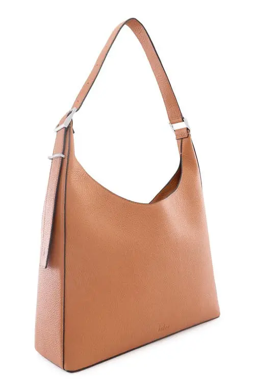 BEHNO Large Danny Flatiron Pebble Leather Shoulder Bag - Clay