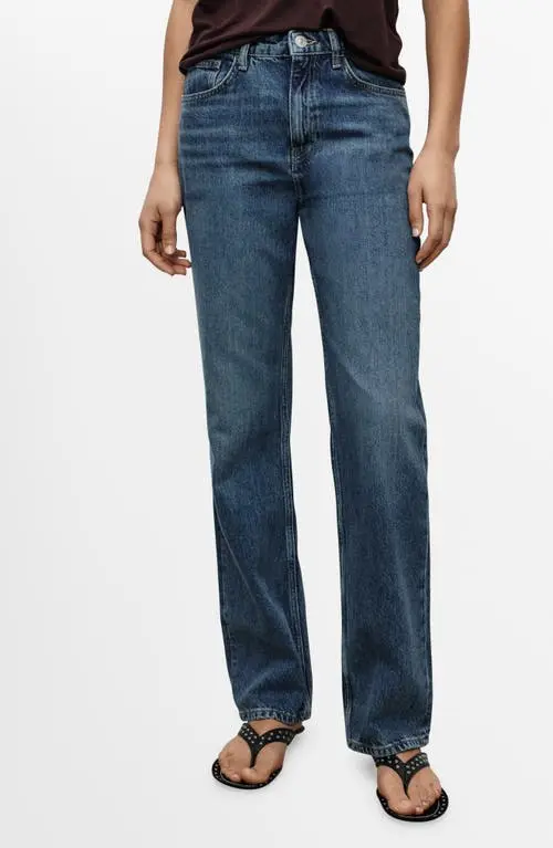 Mango Matilda Mid-rise Straight-leg Jeans - Dark Blue