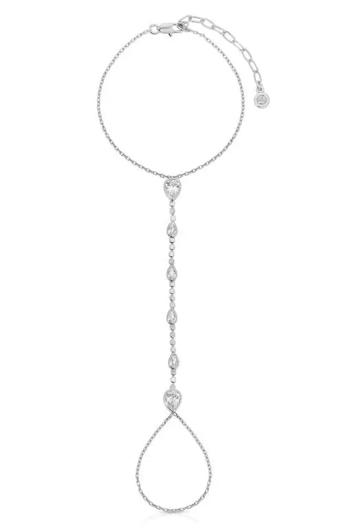 Ettika Aphrodite Cubic Zirconia Hand Chain - Silver
