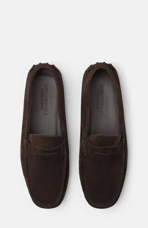 SCAROSSO Michael Driving Shoes - Dark Brown - Suede