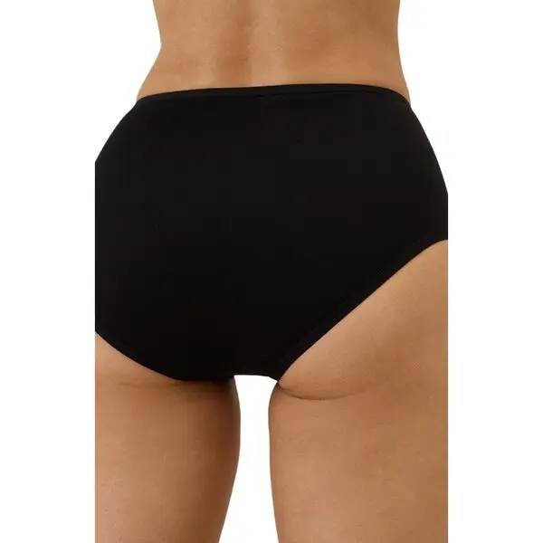 PACT Organic Cotton Everyday High Rise Brief 6-pack - Black