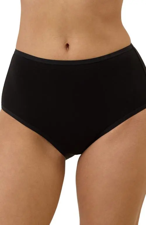 PACT Organic Cotton Everyday High Rise Brief 6-pack - Black