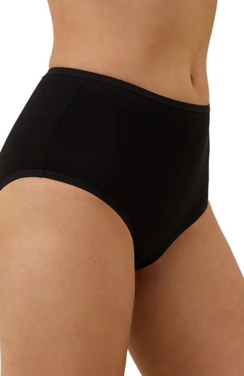 PACT Organic Cotton Everyday High Rise Brief 6-pack - Black