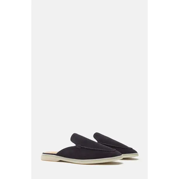 SCAROSSO Lucrezio Suede Mules - Blue - Suede