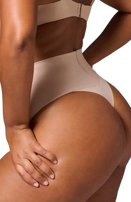 Simone Perele Story High Waist Shaping Thong - Peau Rose
