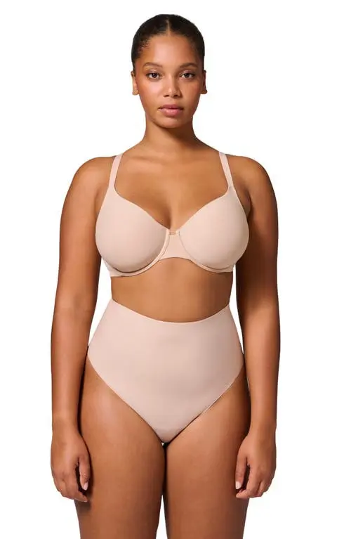 Simone Perele Story High Waist Shaping Thong - Peau Rose